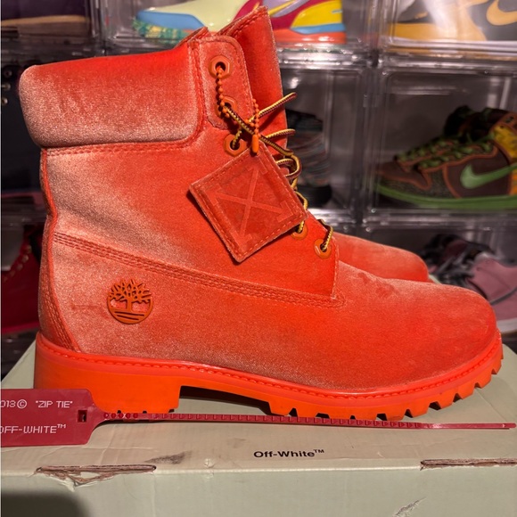 Timberland | Shoes | Timberland Off White Orange Velvet | Poshmark